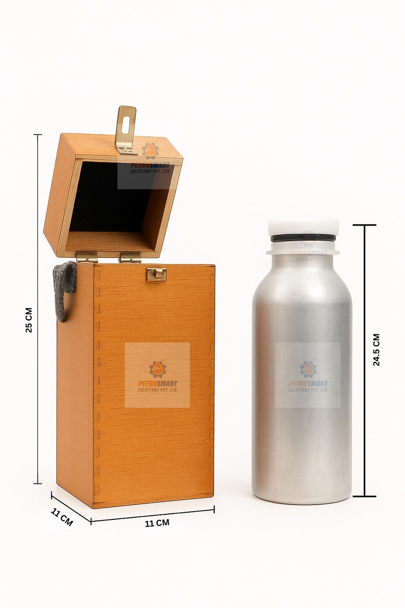 1L Aluminum Petroleum Sample Bottle with Leak-Proof Cap & Wooden Box ...