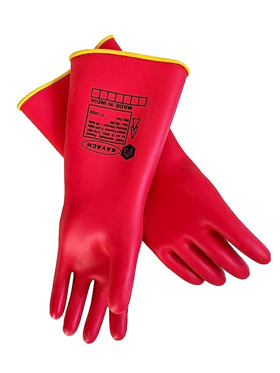Kavach High-Voltage Red Rubber Safety Gloves – Petrosmart Solutions ...