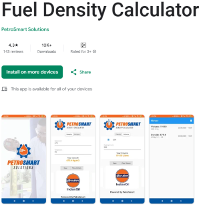 Fuel Density Calculator App (Free) – Petrosmart Solutions Private Limited